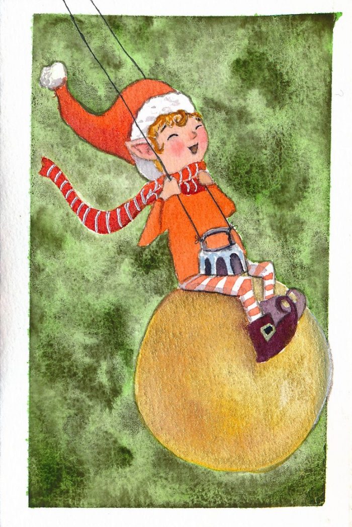 Illustration lutin de Noël - Cindy Barillet